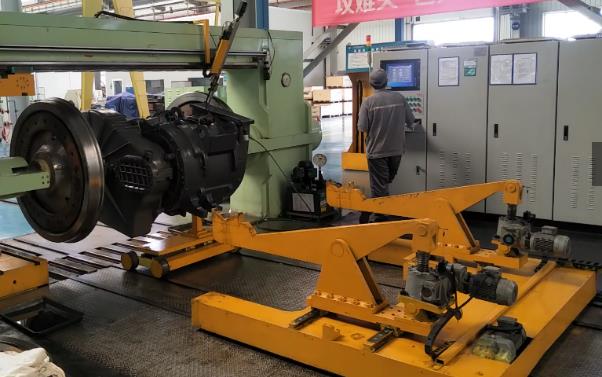 30kW Hydraulic Wheelset Press Machine Force 3150kN Horizontal Railway